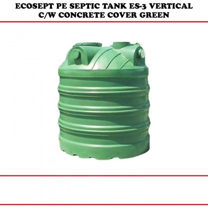 ECOSEPT PE SEPTIC TANK ES-3 VERTICAL C/W CONCRETE COVER GREEN