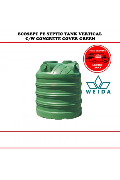 ECOSEPT PE SEPTIC TANK VERTICAL C/W CONCRETE COVER GREEN