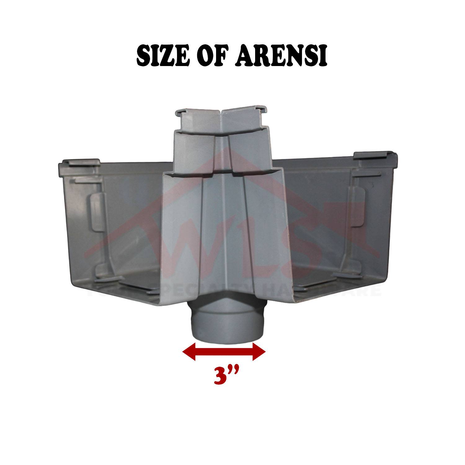 ARENSI GUTTER MITRE JOINT IN OUTLET F300PVC (GREY)