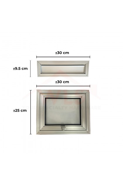 ALUMINIUM LETTER BOX (NA) SILVER 300 X 250MM