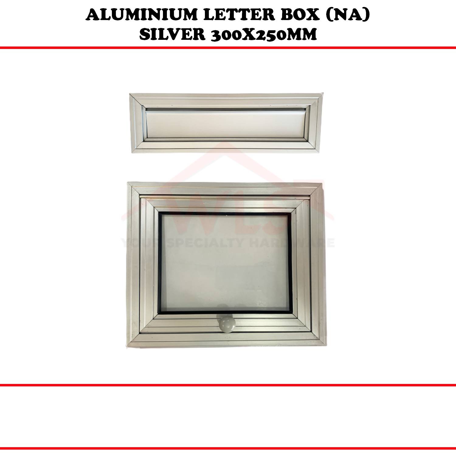 ALUMINIUM LETTER BOX (NA) SILVER 300 X 250MM