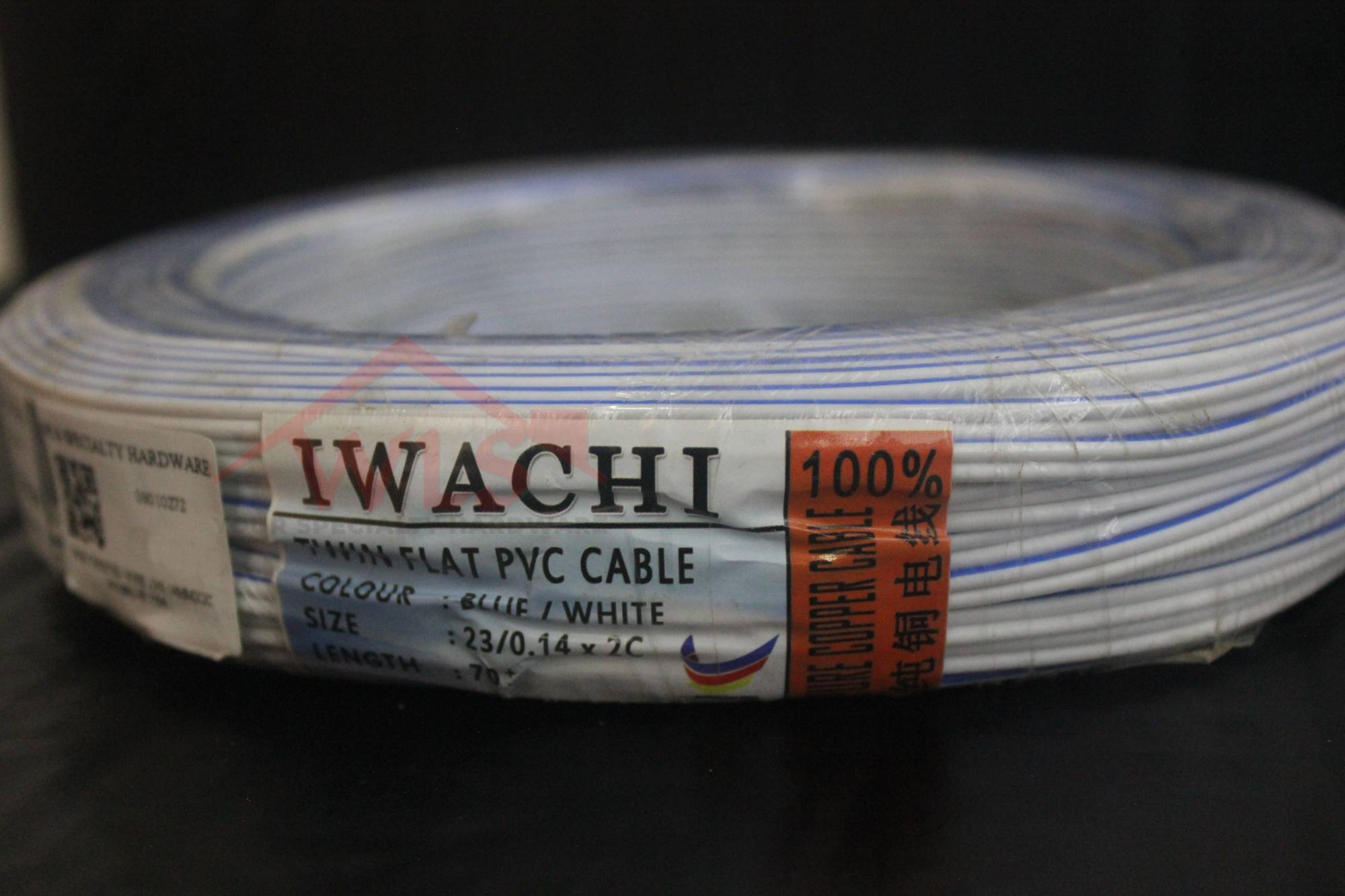 TWIN TWISTED WIRE 23/0.14MMX2C WH&BLUE 70M(ROLL)