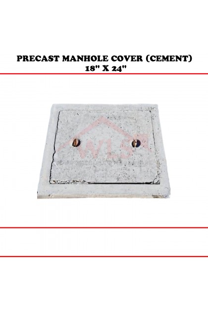 PRECAST MANHOLE COVER (CEMENT) 18" X 24"