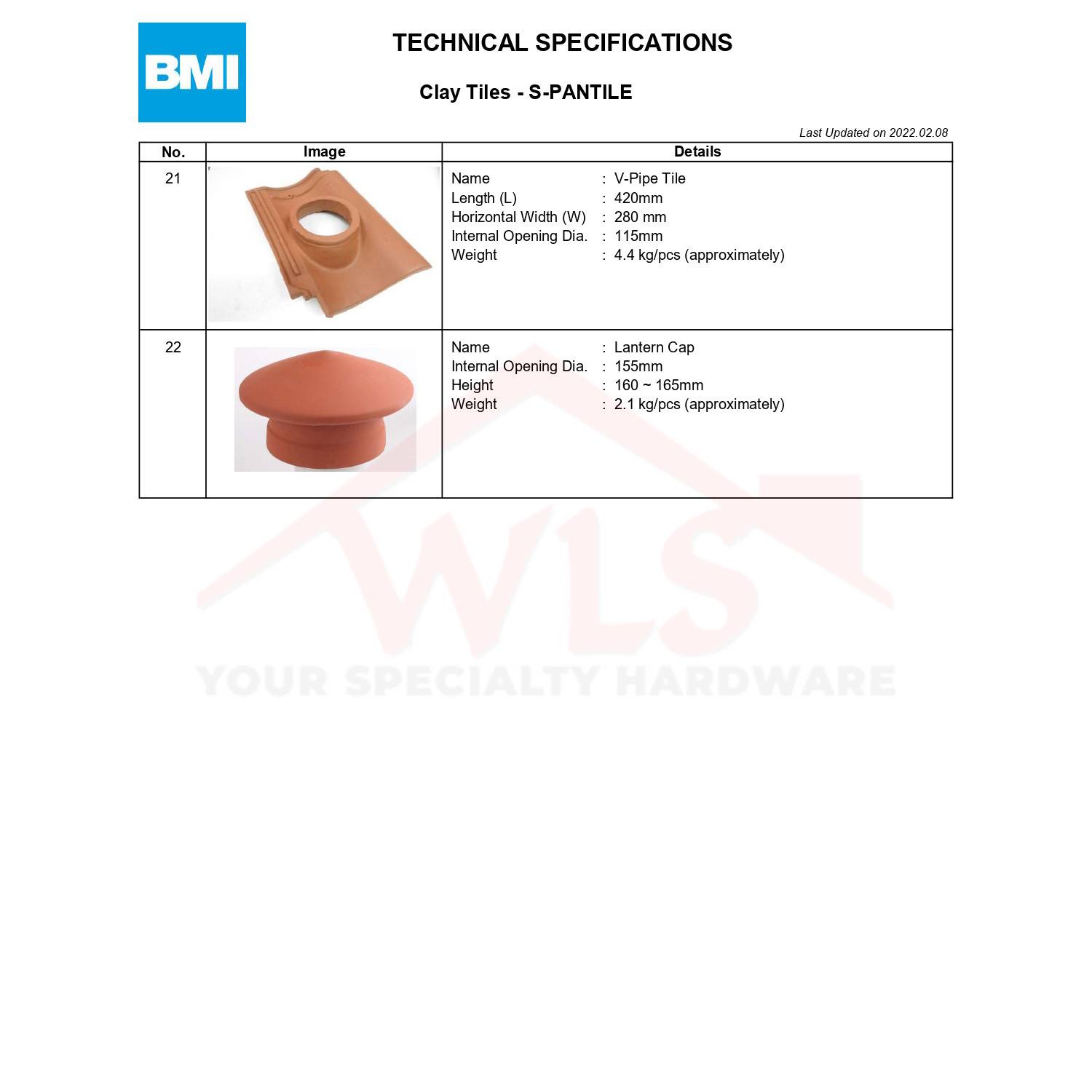 GCI S-PANTILE ROOF AND FITTINGS