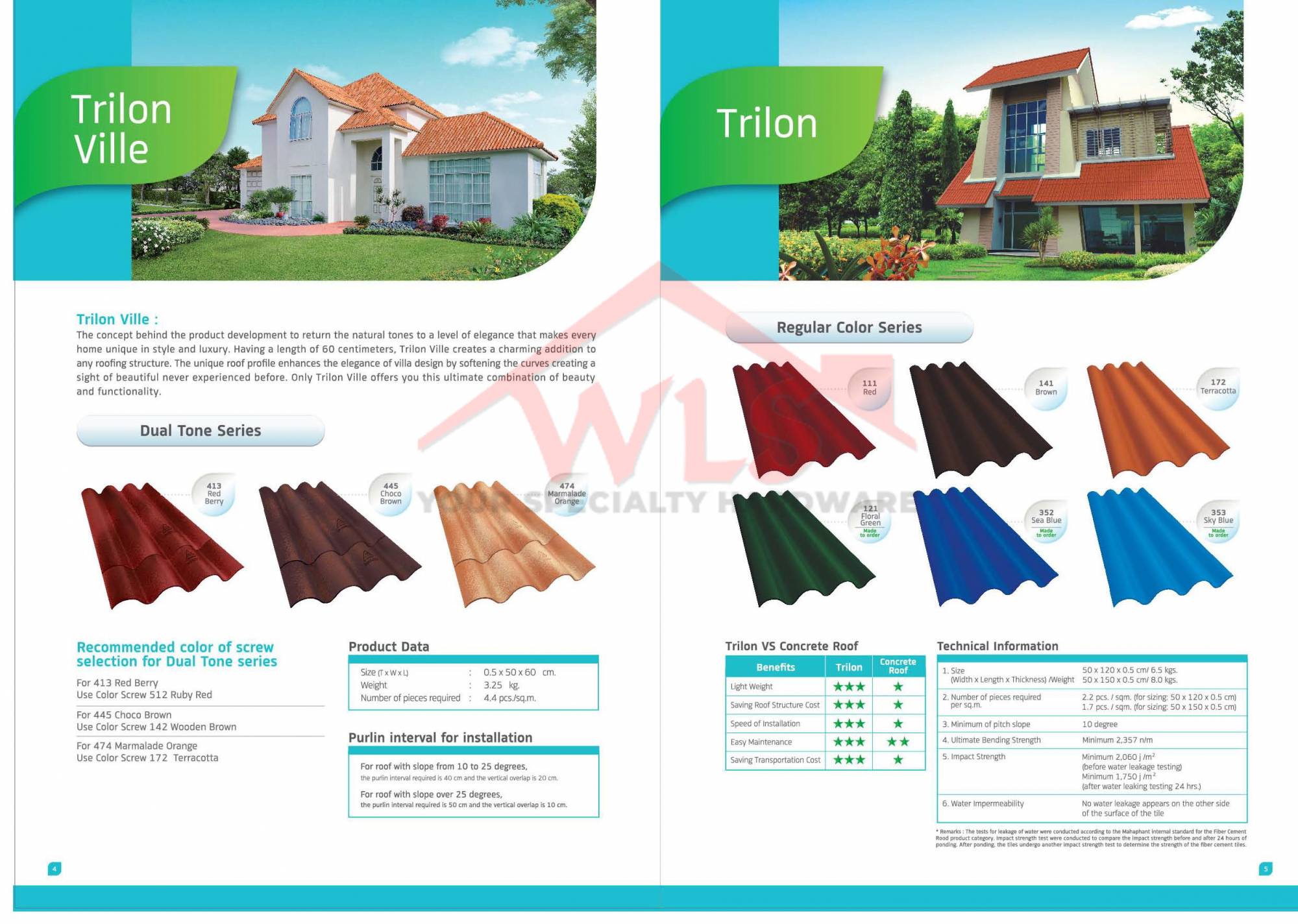 SHERA ROOF TILE TRILON VILLE AND FITTING