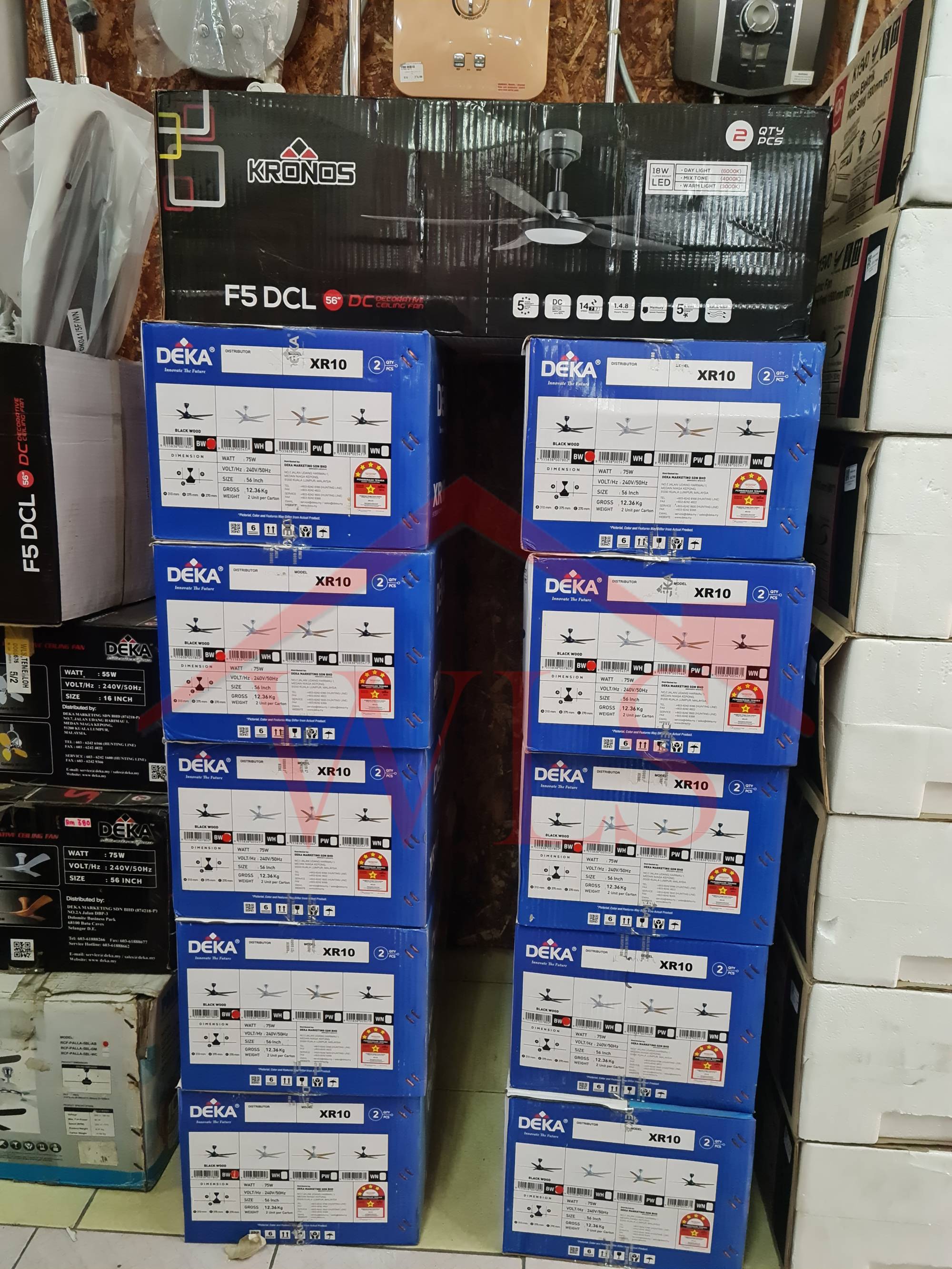 DEKA CEILING FAN XR10(BLACK)2 UNIT /CTN