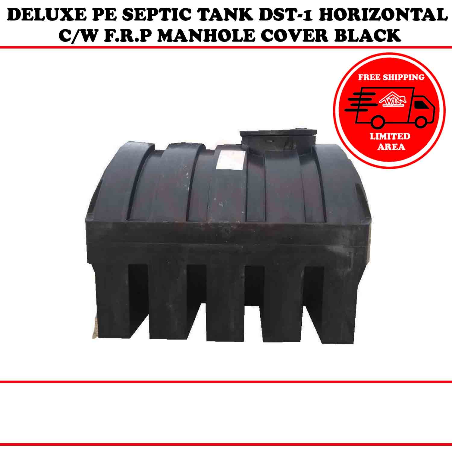 DELUXE PE SEPTIC TANK DST-1 HORIZONTAL C/W F.R.P MANHOLE COVER BLACK ...