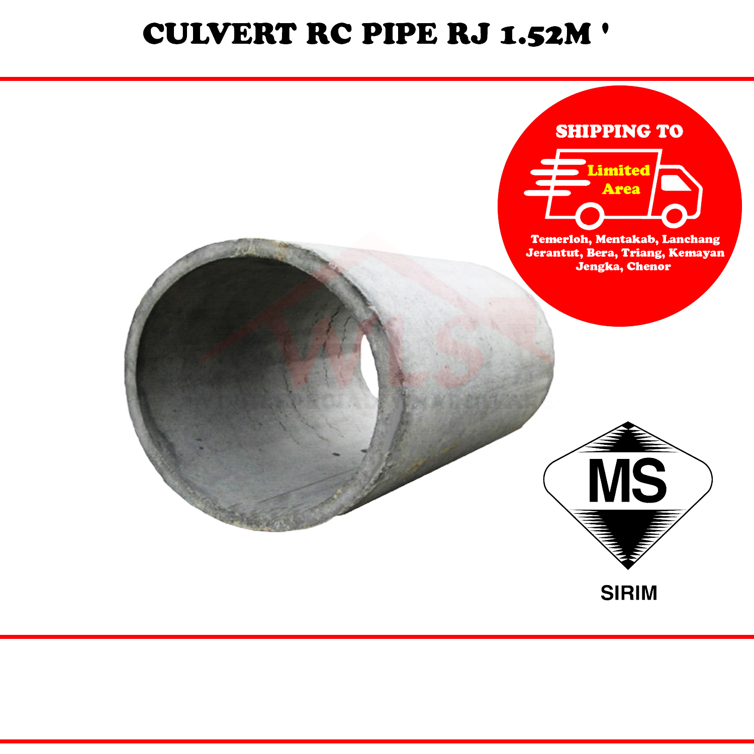 CULVERT RC PIPE RJ 1.52M