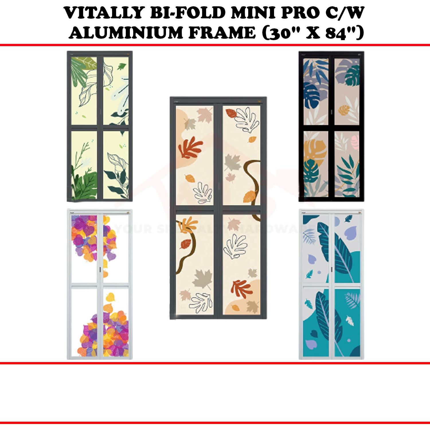 VITALLY BI-FOLD MINI PRO C/W ALUMINIUM FRAME (30" X 84")